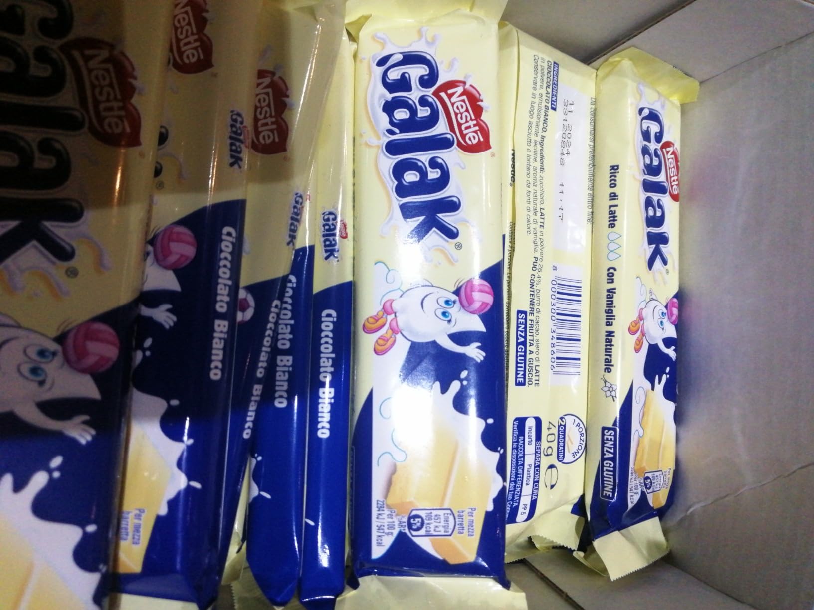Nestlé Galak Barretta di Cioccolato Bianco, Confezione da 36 Barrette ...