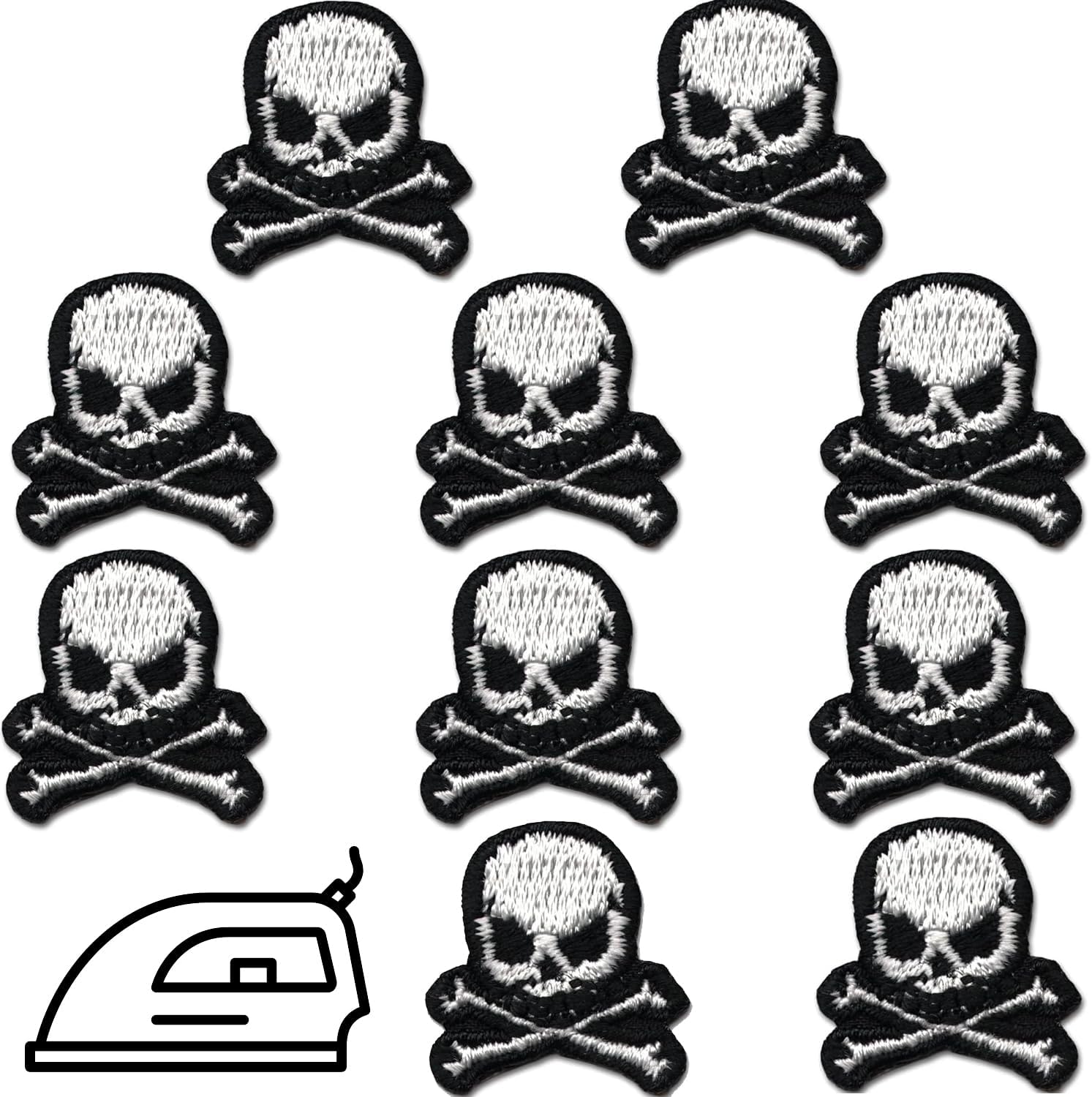 Amazon.com: Skull Patch Grey Skeleton Fully Embroidered - Realistic ...