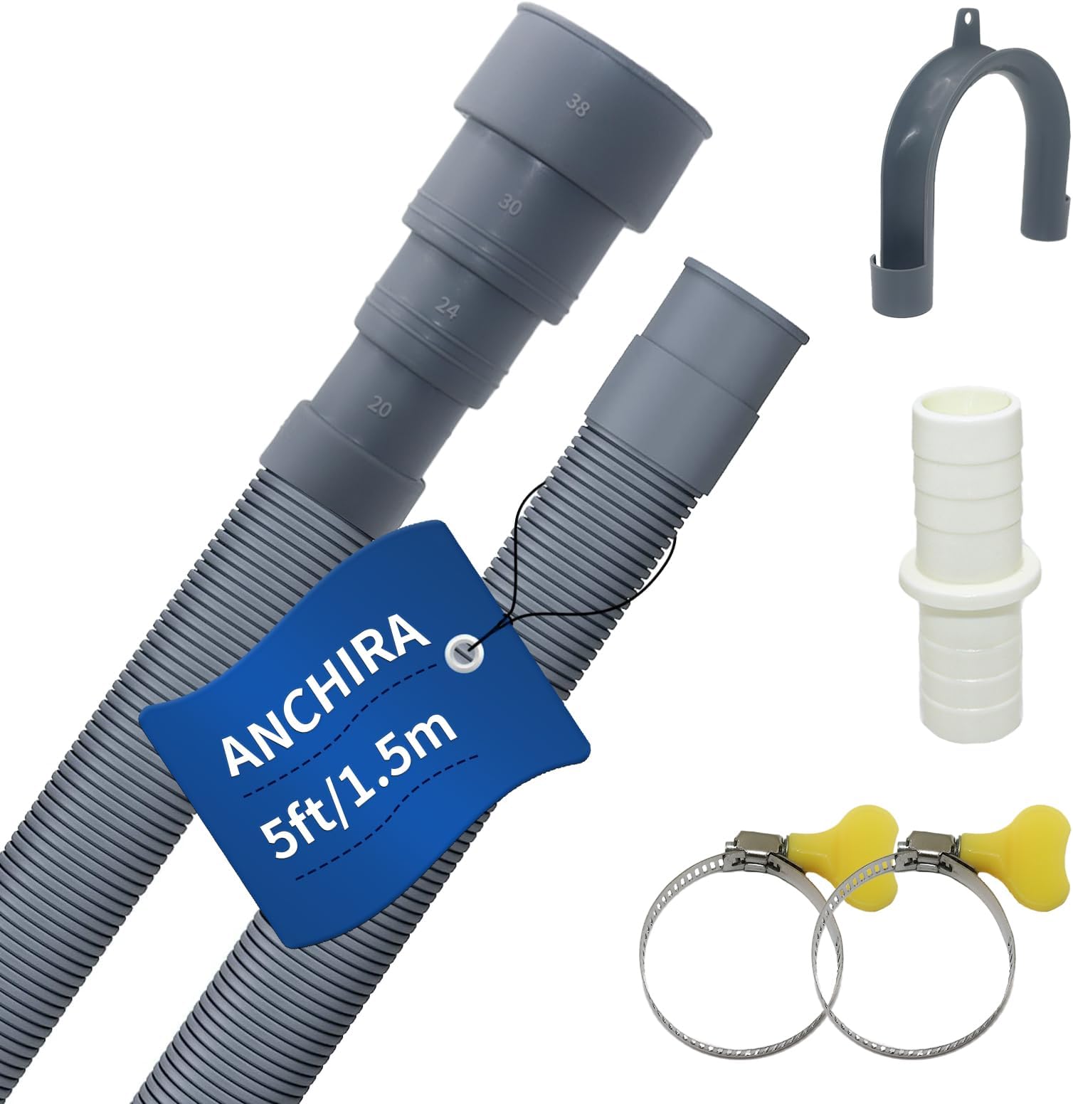 Amazon.com: 1 Piece 3.28ft (1M) Universal Wash Machine Drain Extension ...