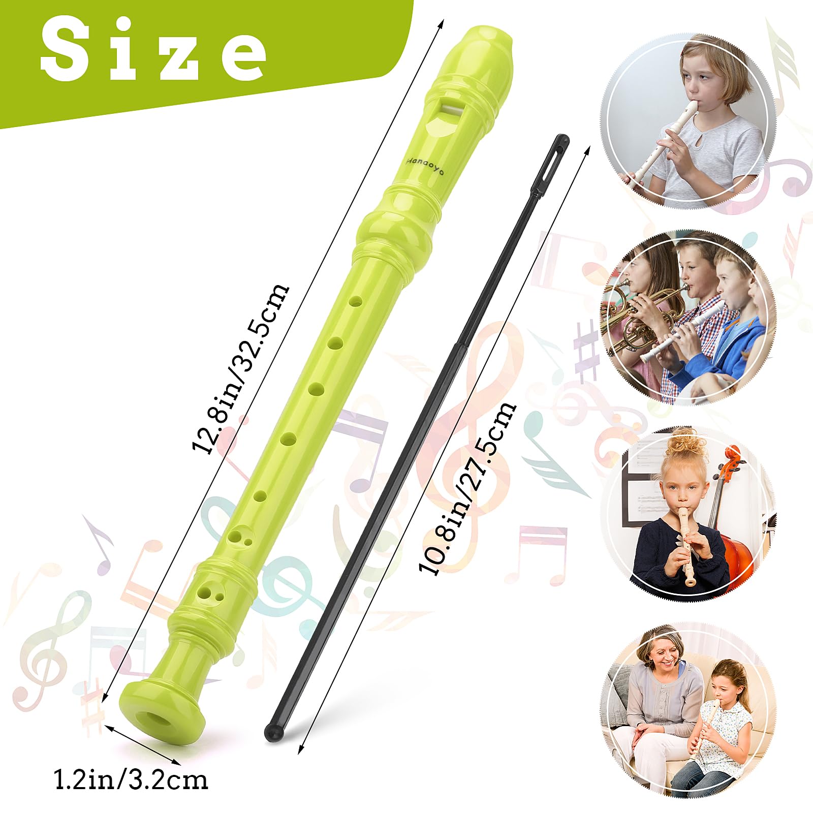 Snapklik.com : Soprano Recorder Instrument German Style C Key 8 Holes ...