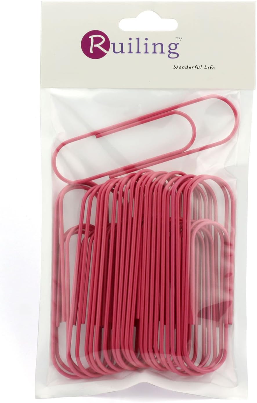 Amazon.com : RuiLing Pink Paper Clips 4" Inch (100mm) Mega Large Jumbo ...
