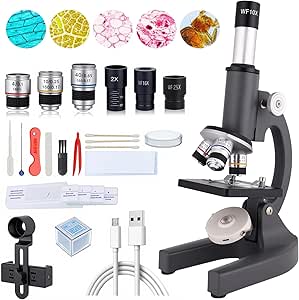 Amazon.com: Gray 40-2000X Magnification Compound Microscope for Adults ...