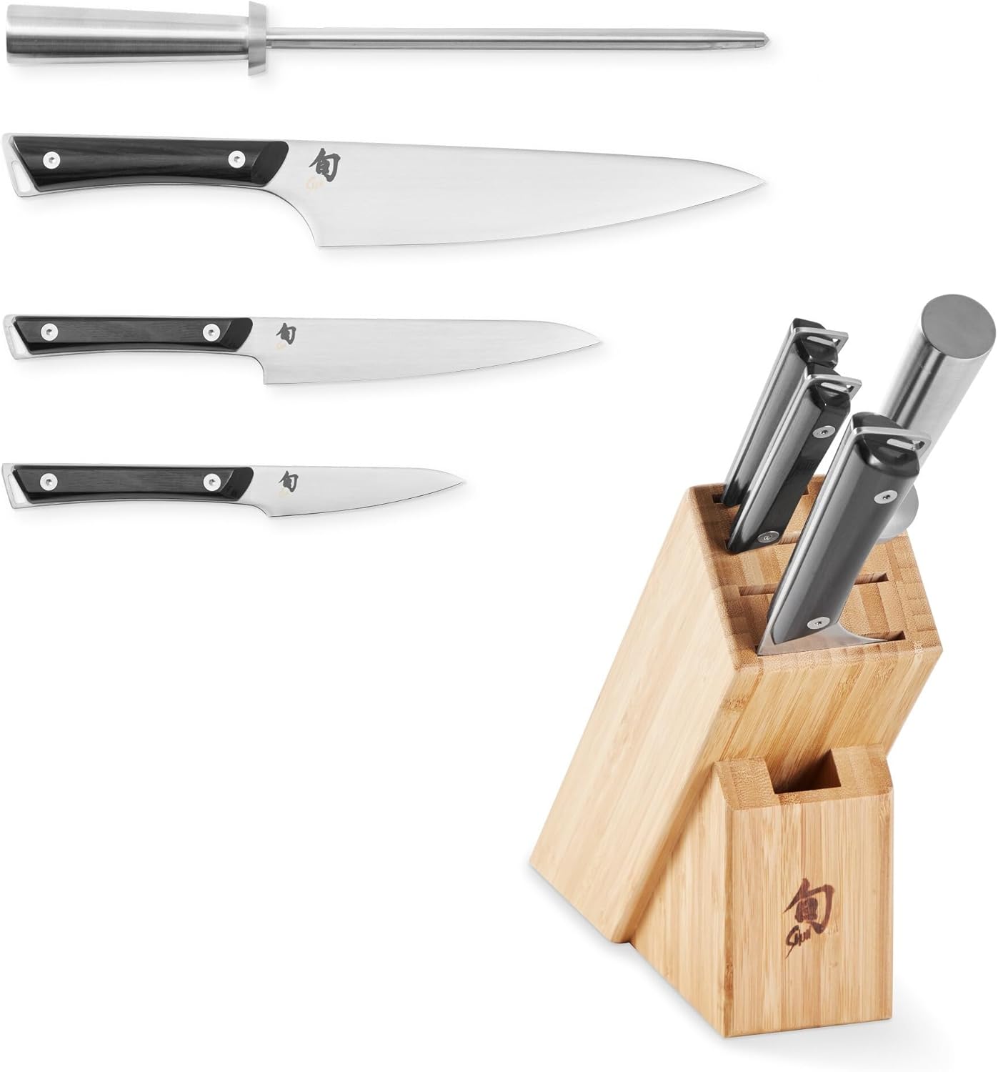Amazon.com: Shun Kazahana 5 Piece Starter Block Set, Includes 8" Chef ...