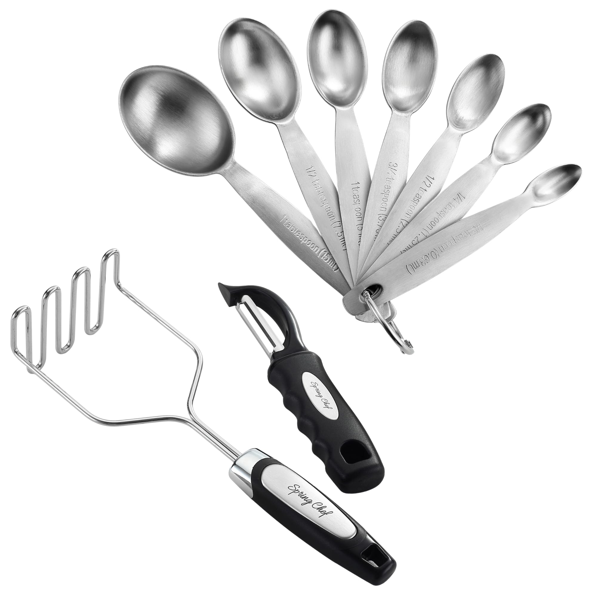 Amazon.com: Spring Chef Oval Stainless Steel Measuring Spoons, Set of 7 ...