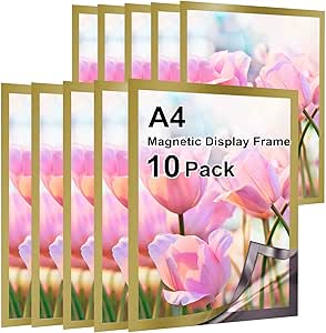 KASTWAVE A4 Magnetic Display Frame, Self Adhesive Magnetic Paper Holder ...