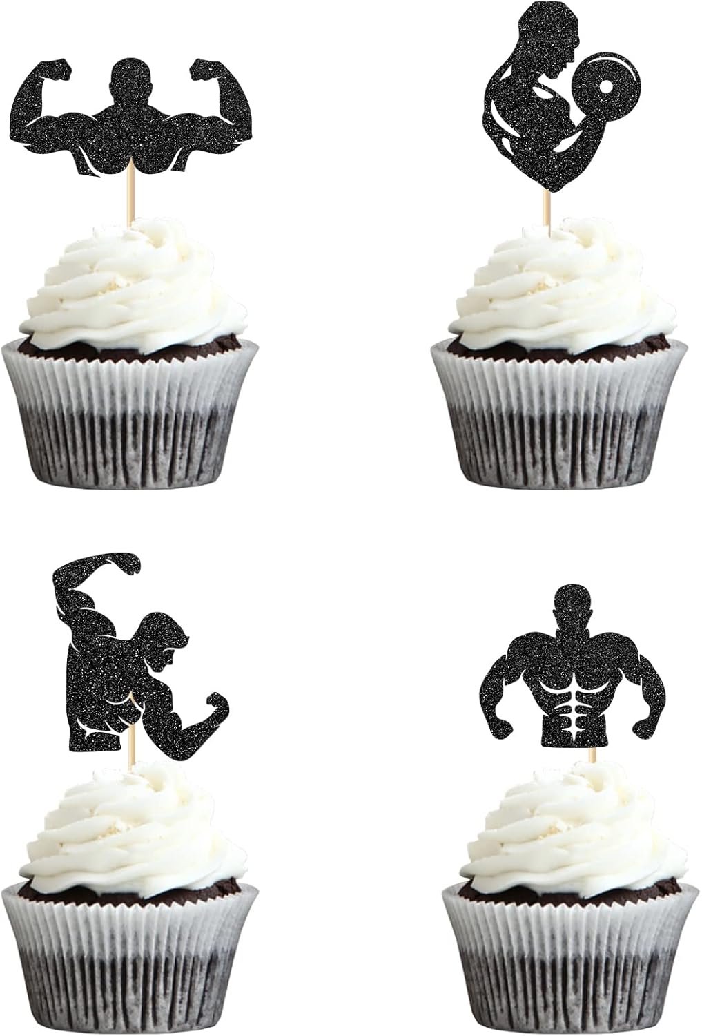 Amazon.com: 24Pcs Robust Muscle Man Cupcake Topper, Bodybuilder Lexed ...