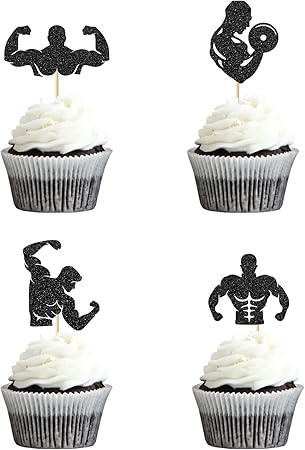 Amazon.com: 24Pcs Robust Muscle Man Cupcake Topper, Bodybuilder Lexed ...