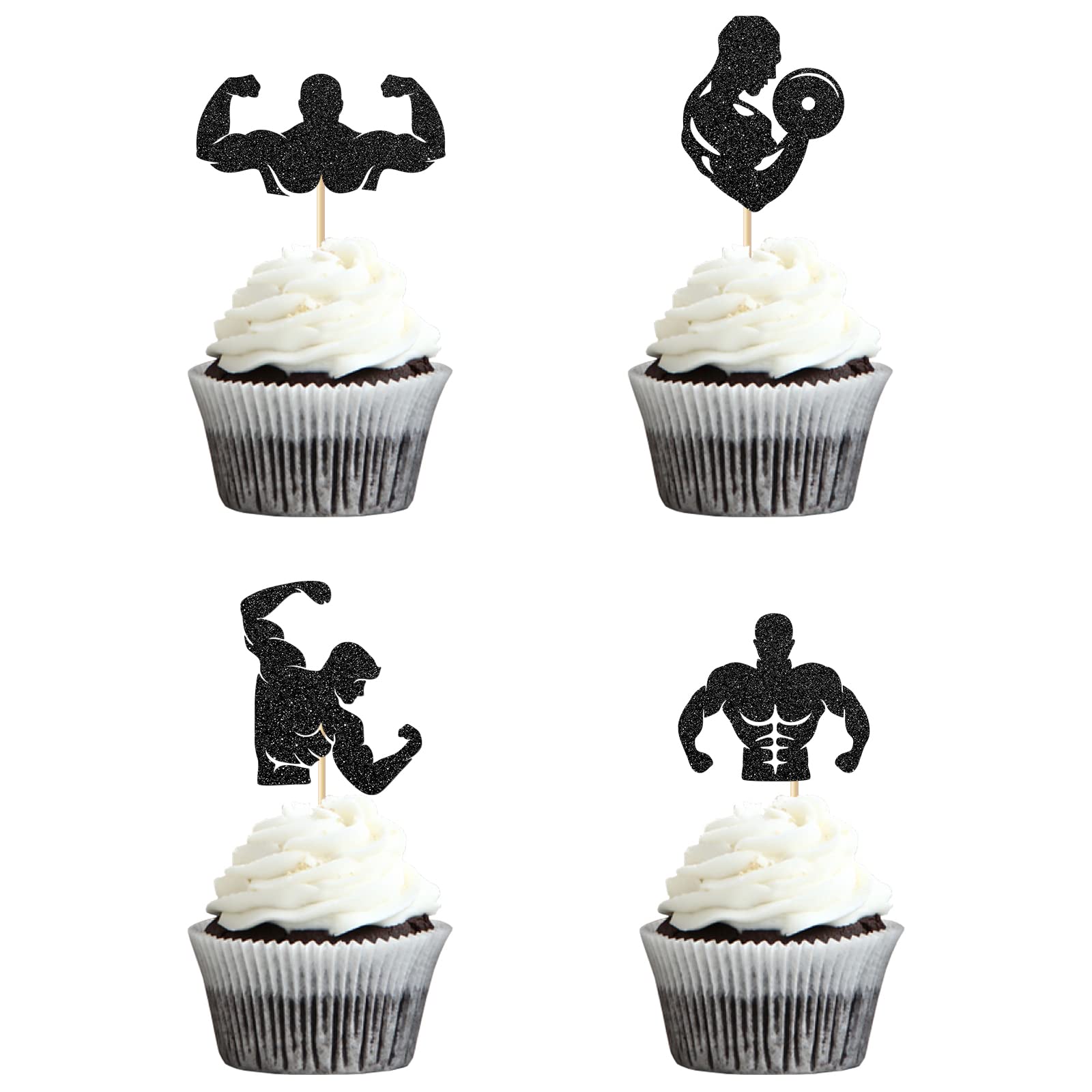 Amazon.com: 24Pcs Robust Muscle Man Cupcake Topper, Bodybuilder Lexed ...