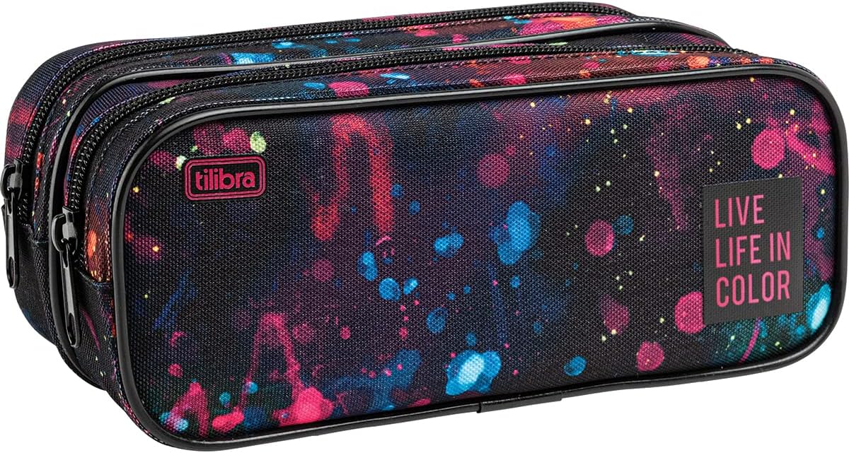 Tilibra - Estojo Duplo Grande Académie Splashes Preto : Amazon.com.br ...