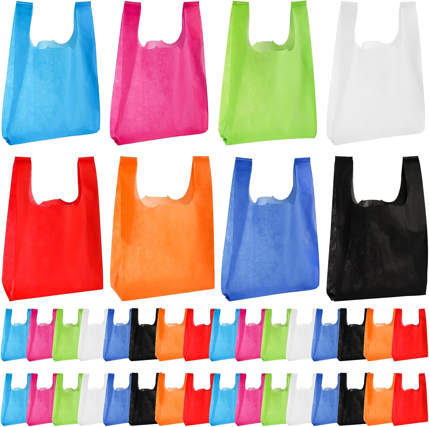 Okllen 40 Pack Reusable Fabric Grocery Bags, Heavy Duty Colorful ...