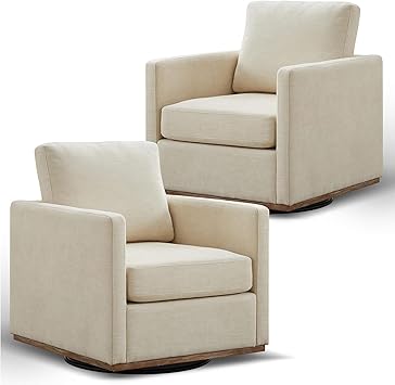 Amazon.com: AZSJML Swivel Accent Chair Set of 2, 360 Degree Square ...