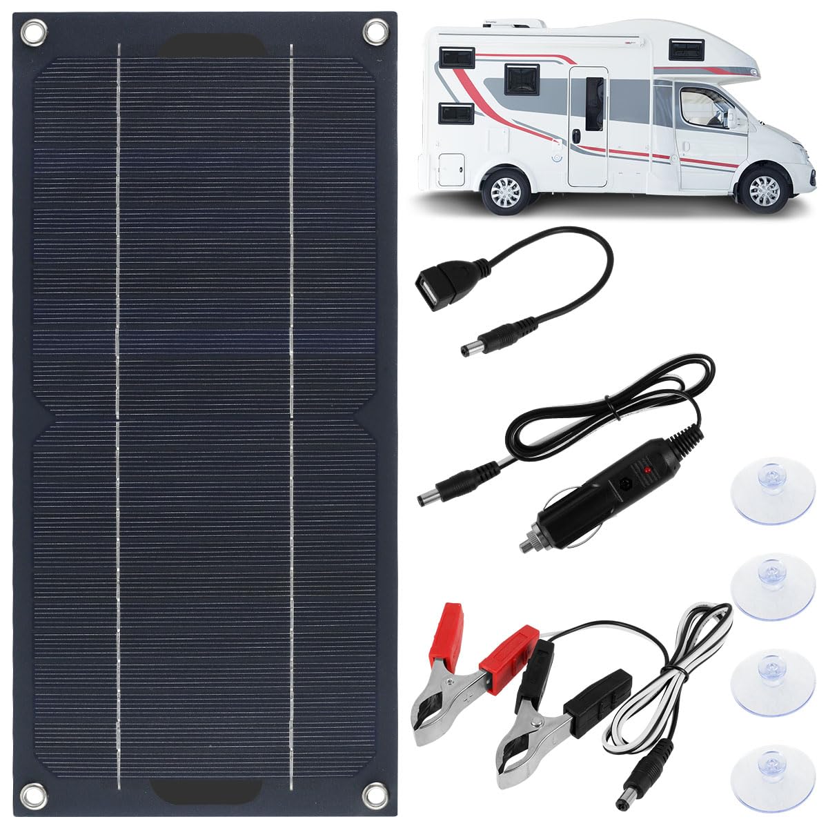 Amazon.com : Solar Panel Kit, 30W DC 12-24V Solar Trickle Charger ...