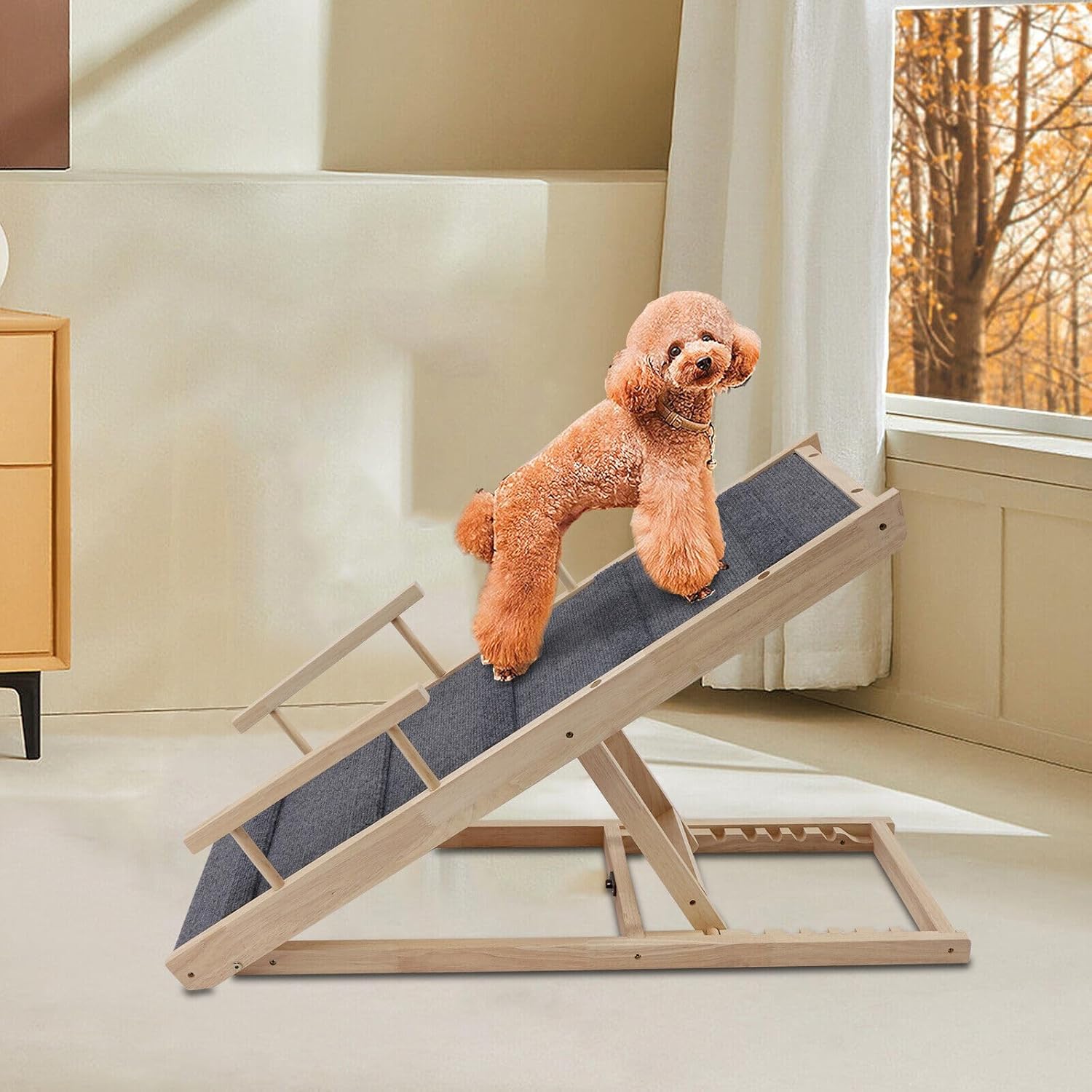 Amazon.com: Adjustable Dog Ramp, Folding Portable Pet Ramp,Wooden Pet ...