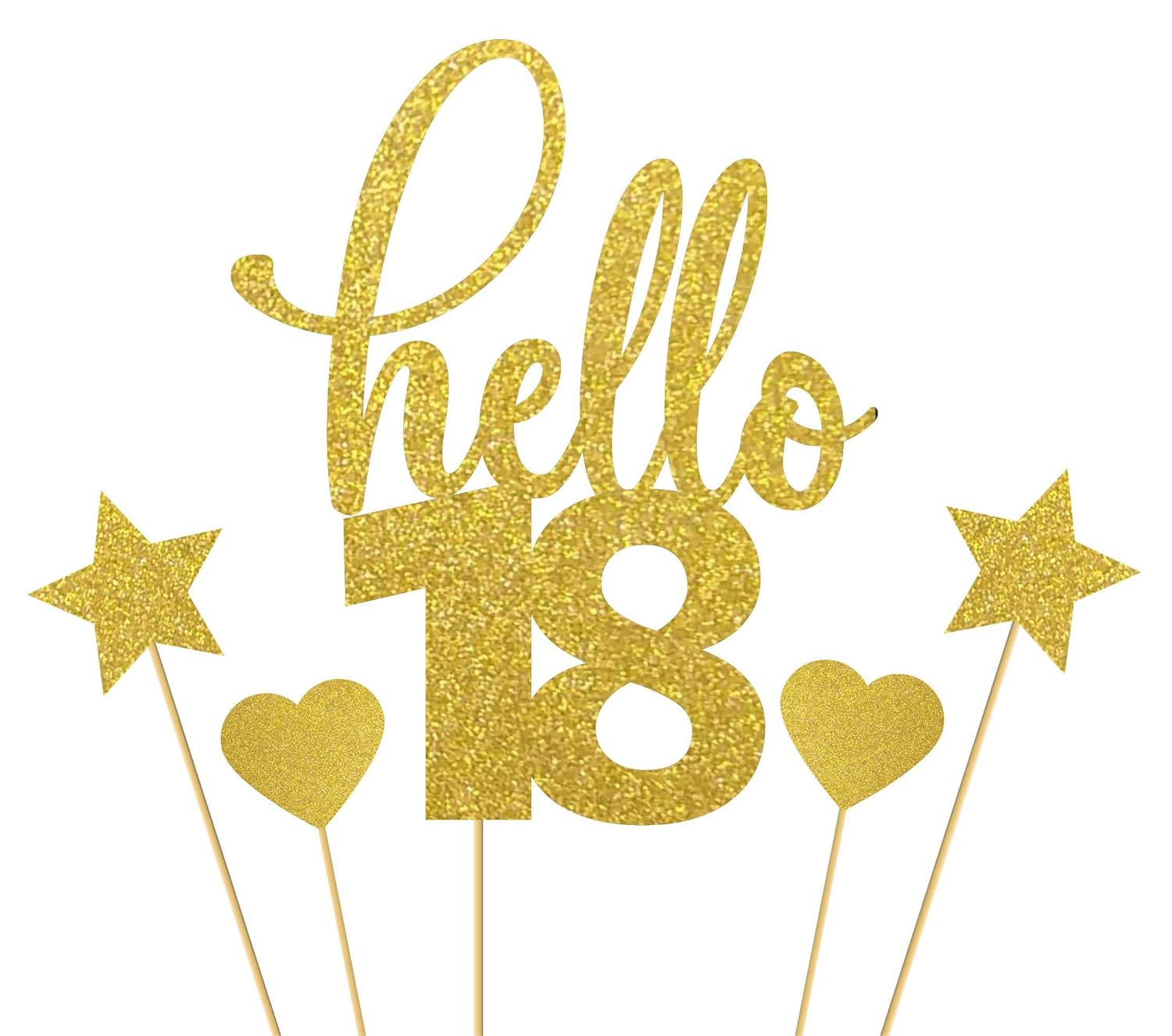 SVM CRAFT® Hello 18 Cake Topper - 18th Birthday / 18th Anniversary ...