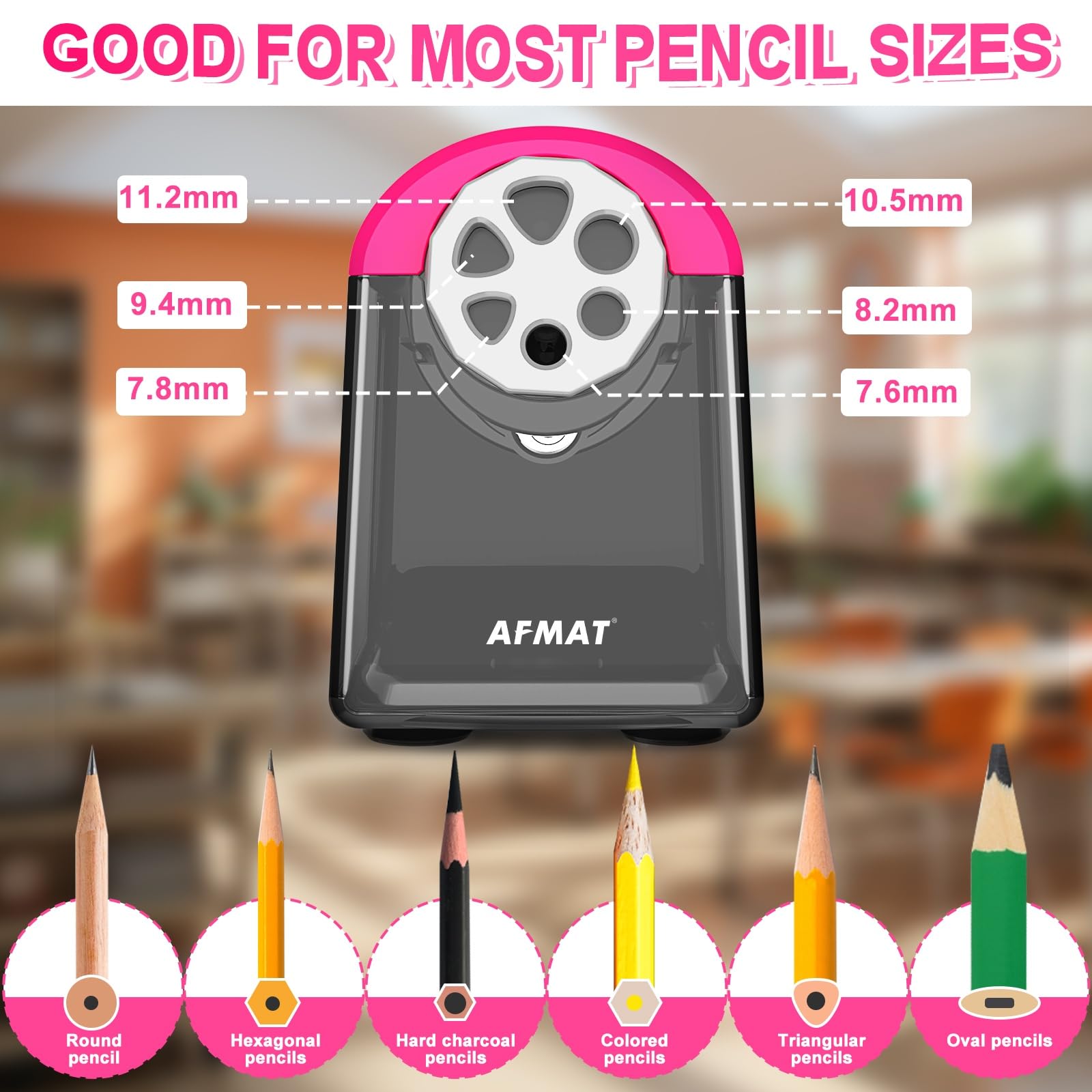Snapklik.com : PSX2 Electric Pencil Sharpener Heavy Duty, 6 Holes, Auto ...
