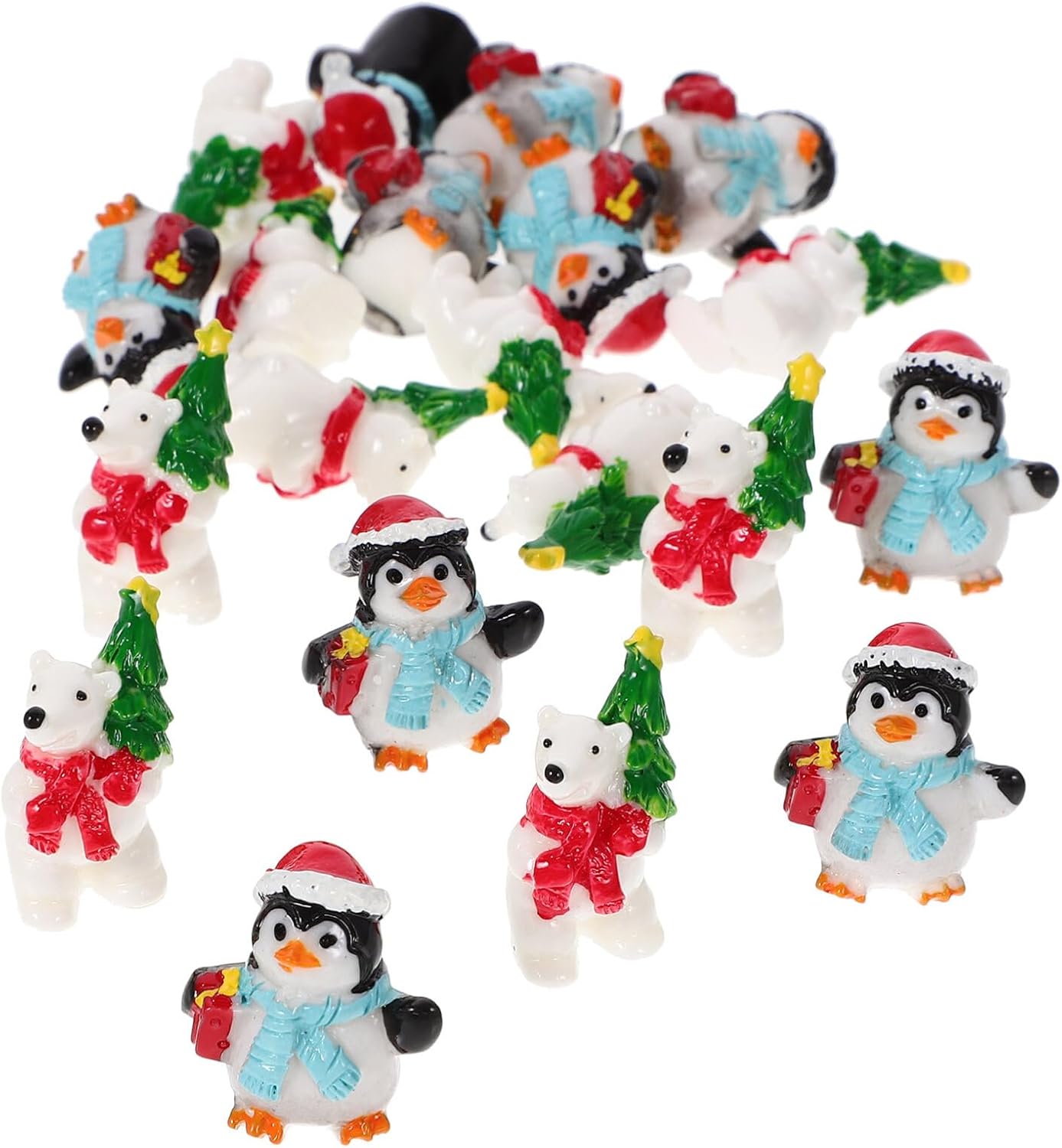 Amazon.com: 20pcs Christmas Micro Scene Ornament Mini Bear Figurine ...