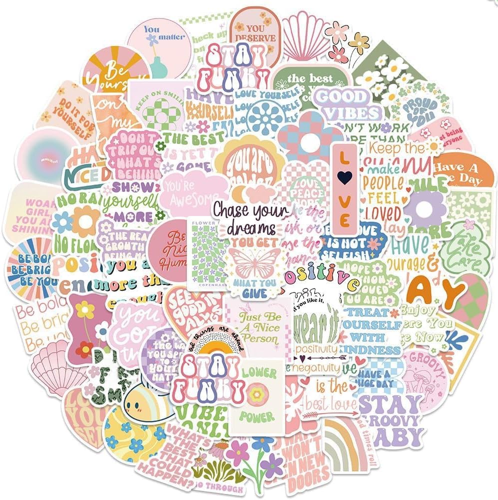 Amazon.com: 100Pcs Danish Pastel Stickers, Colorful Aesthetic Vinyl ...