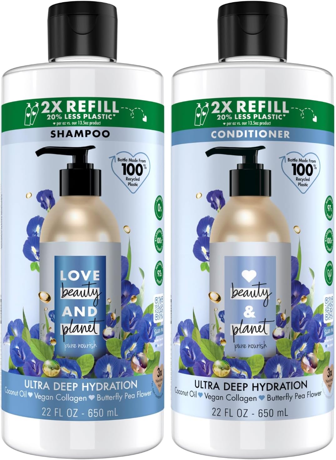 Amazon.com: Love Beauty Planet Shampoo and Conditioner, Argan Oil ...