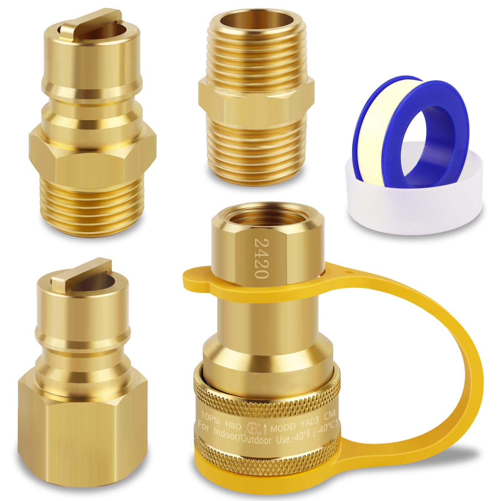 Snapklik.com : 1/2 Natural Gas Quick Connect Fittings, 1/2 Inch QDD LP ...