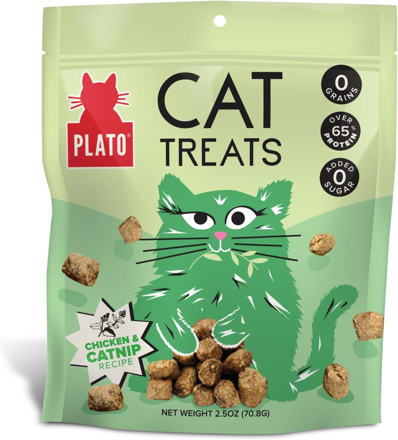 Amazon.com : PLATO Pet Treats Air-Dried Cat Treats Chicken with Catnip ...