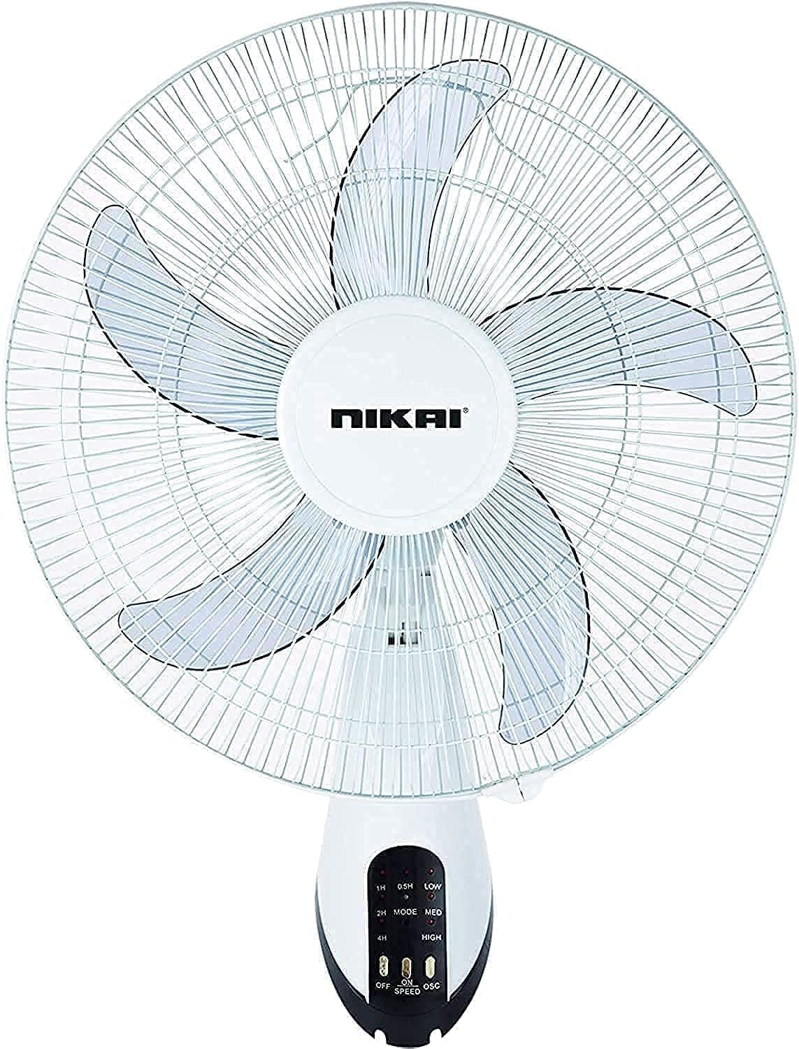 Nikai 16 Inch Wall Fan, 45 Watts Power, T Class Copper Motor, 5 AS ...