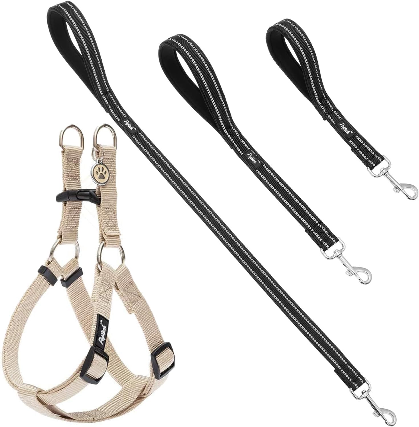 Amazon.com : PUPTECK No Pull Dog Harness with 3 Packs Reflective Short ...