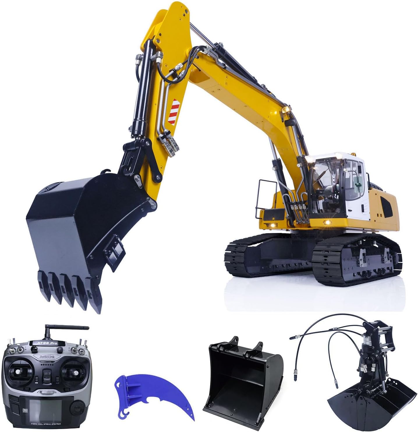 Amazon.com: wheelfun 1/14 RC Hydraulic Excavator 946 2-Section Boom Remote Control Construction ...