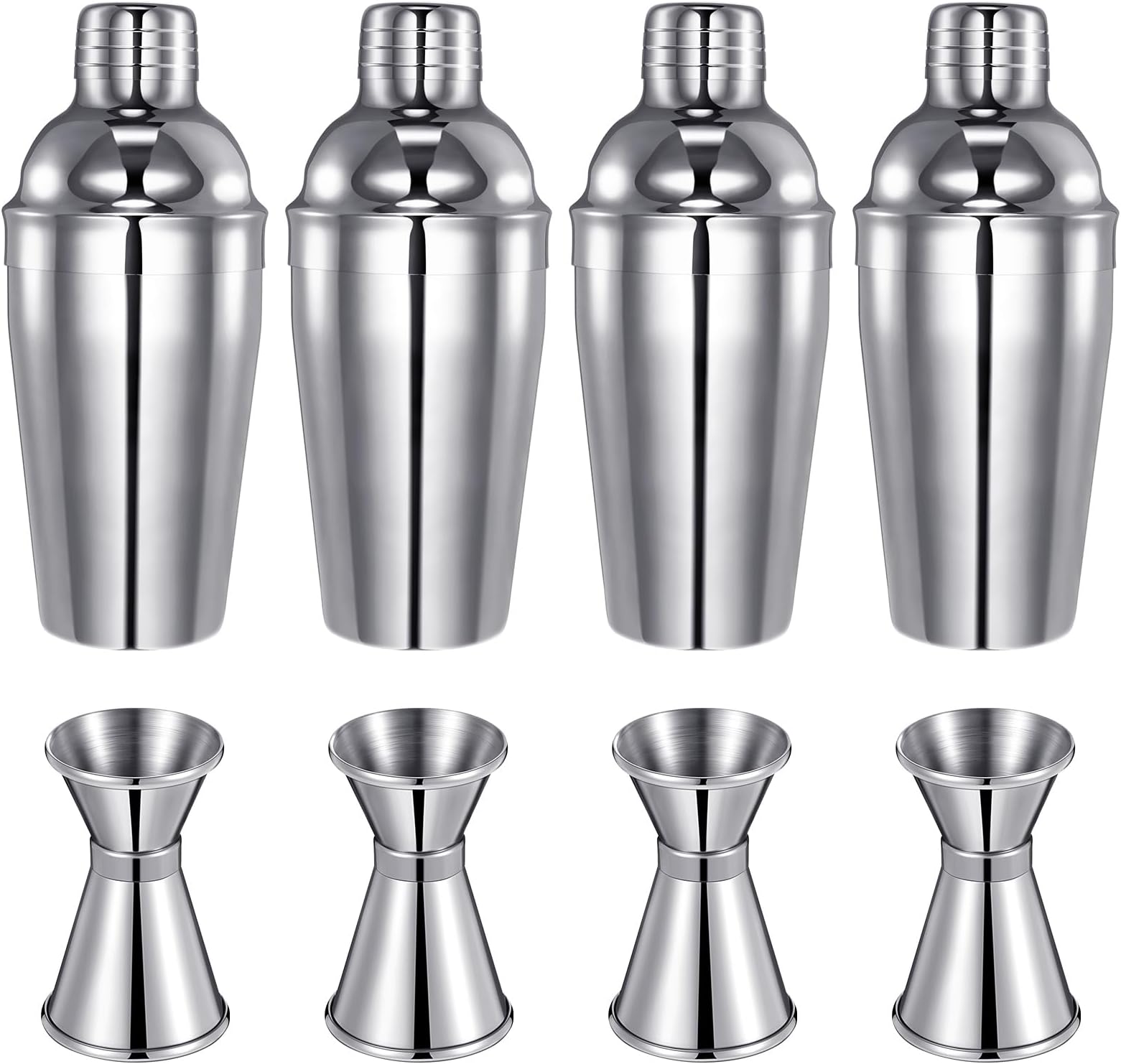 Amazon.com: 4 Packs Cocktail Shaker Set Martini Shaker Bulk Stainless ...