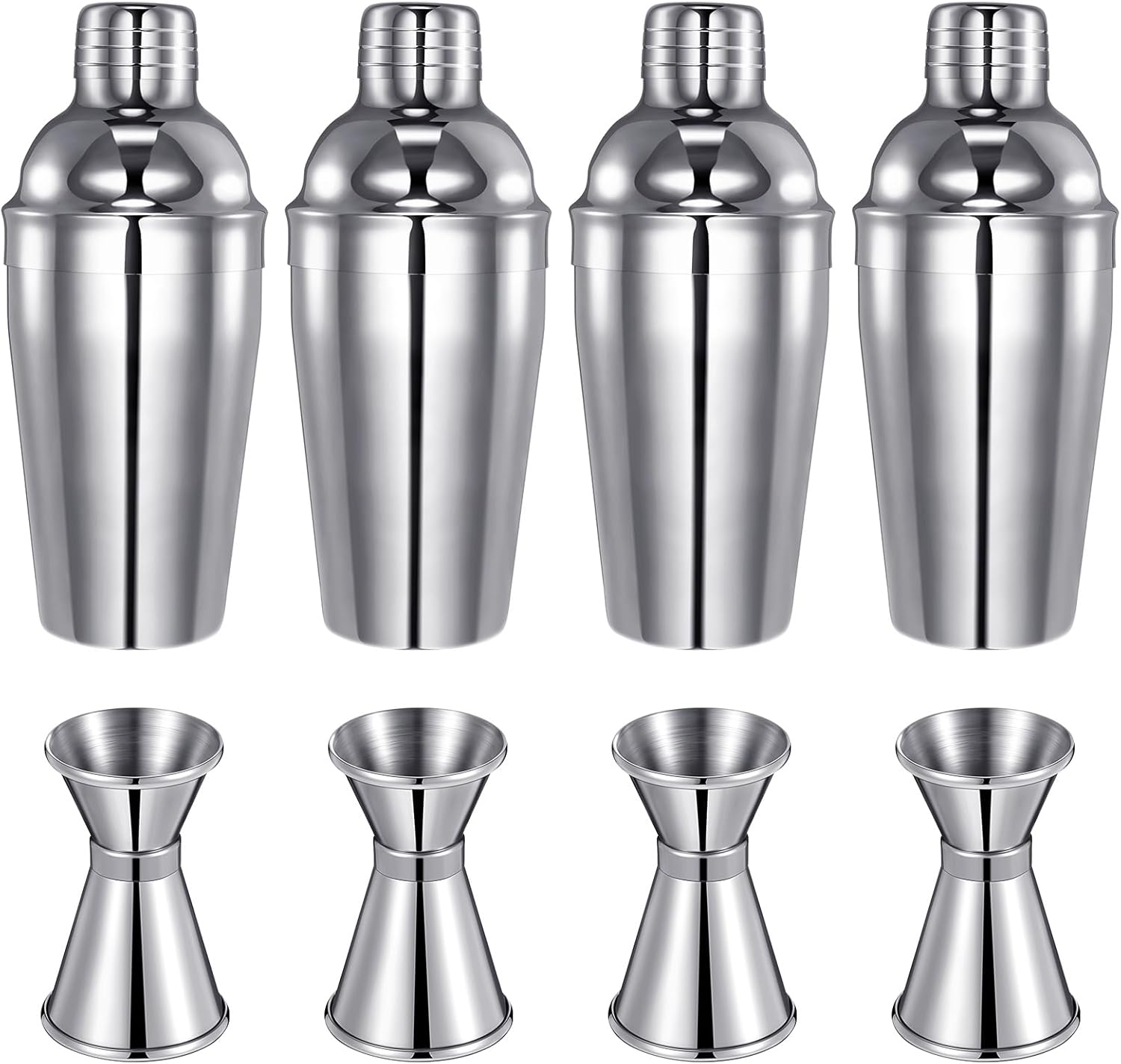 Amazon.com: 4 Packs Cocktail Shaker Set Martini Shaker Bulk Stainless ...
