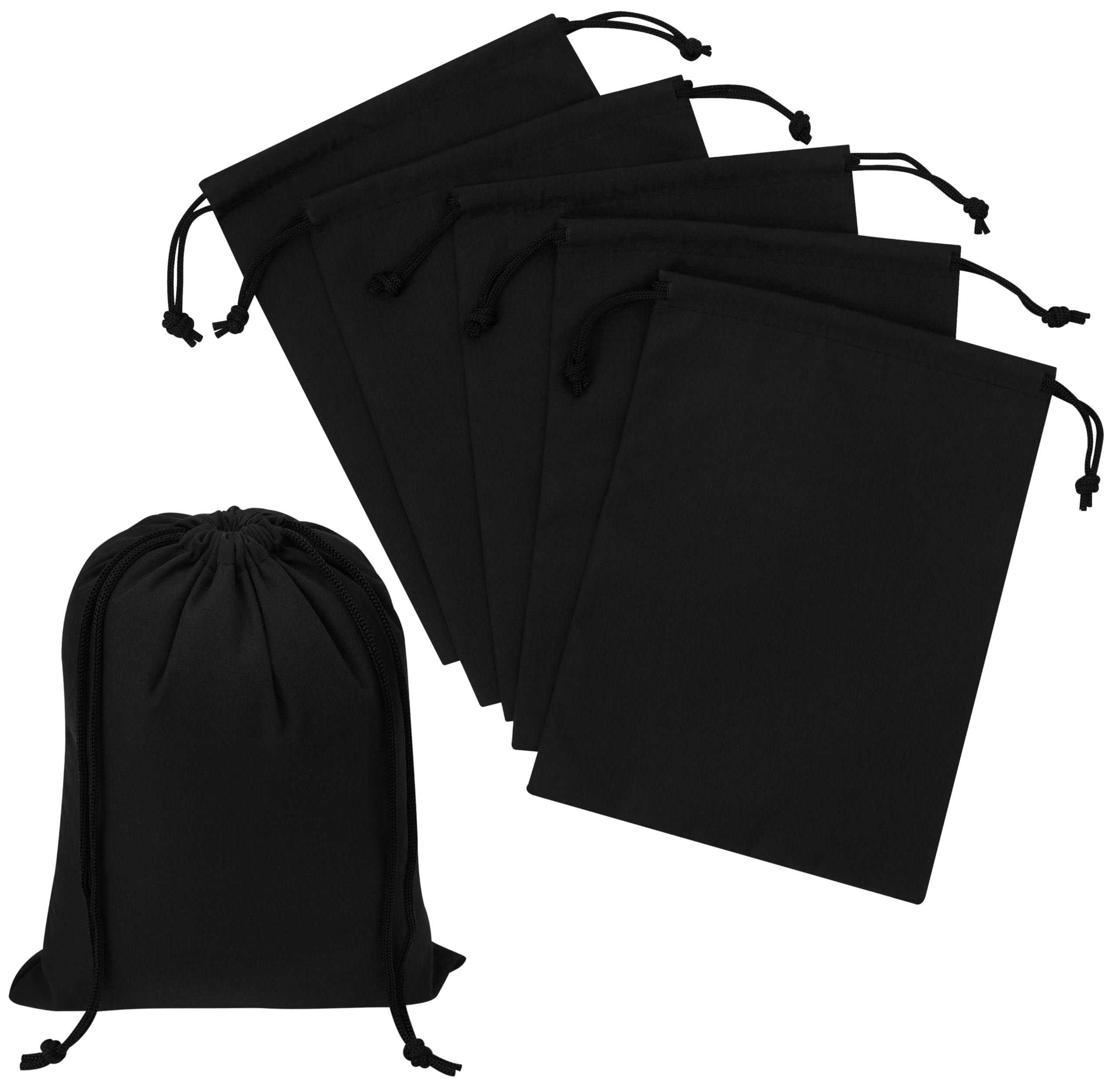 Amazon.com: PALTERWEAR Black Cotton Drawstring Bags, Reusable Quality ...