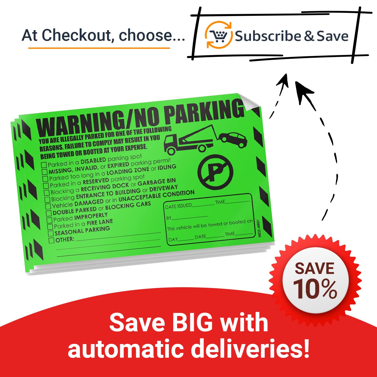 Snapklik.com : 100 Parking Violation Stickers Hard To Remove - Parking ...