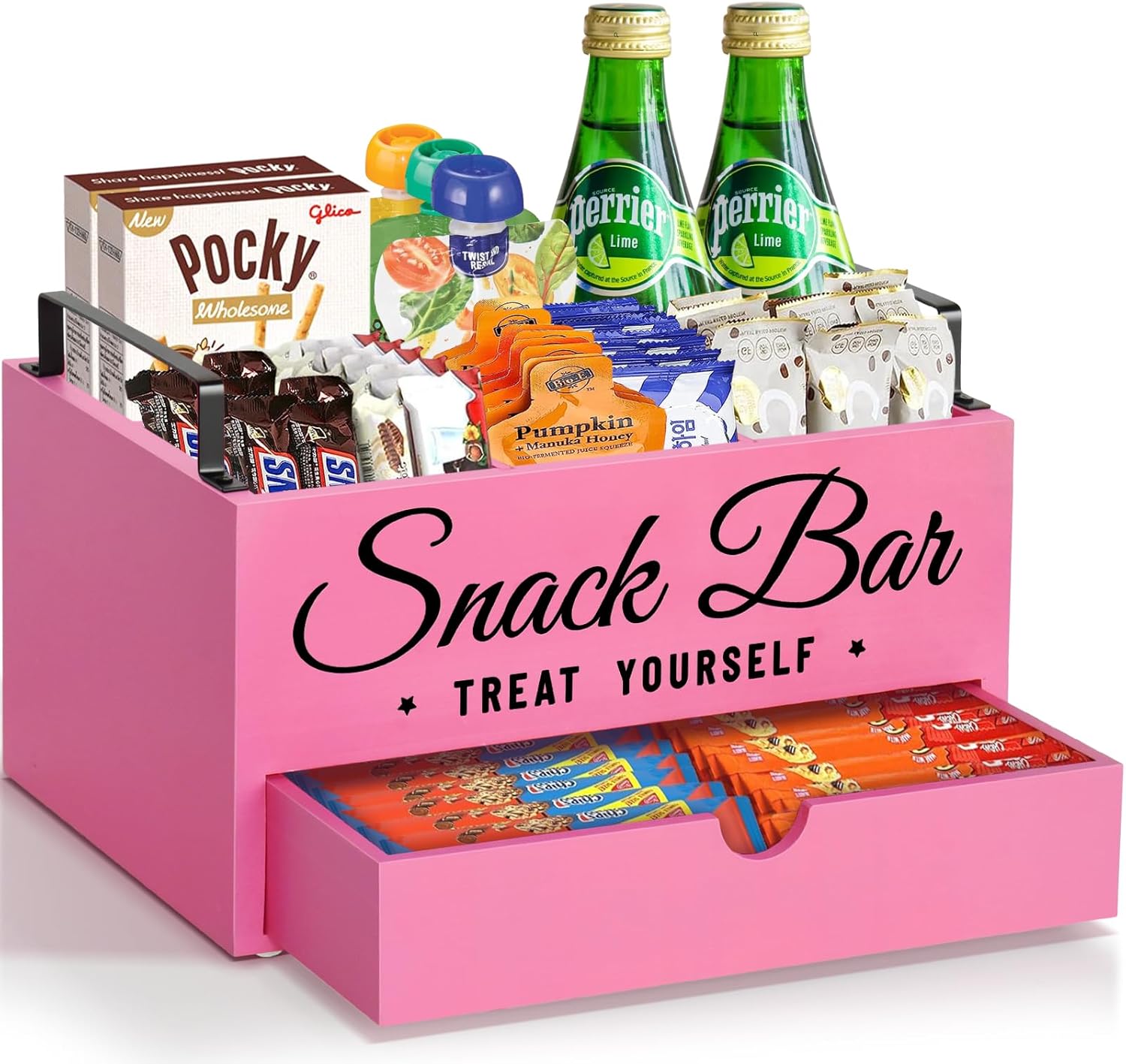 Amazon.com: Snack Organizer for Countertop, Wood Pantry Storage Bins ...
