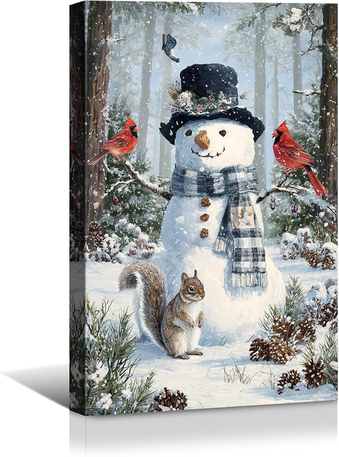 Amazon.com: superbpag Christmas Canvas Wall Art 24"×36" - Snowman ...