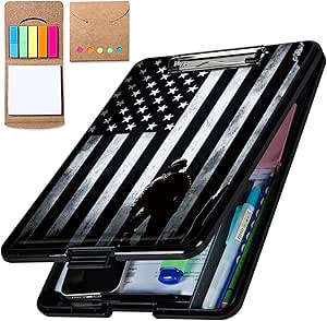 Amazon.com : Clipboard with Storage Featuring American Flag Soldier Top ...