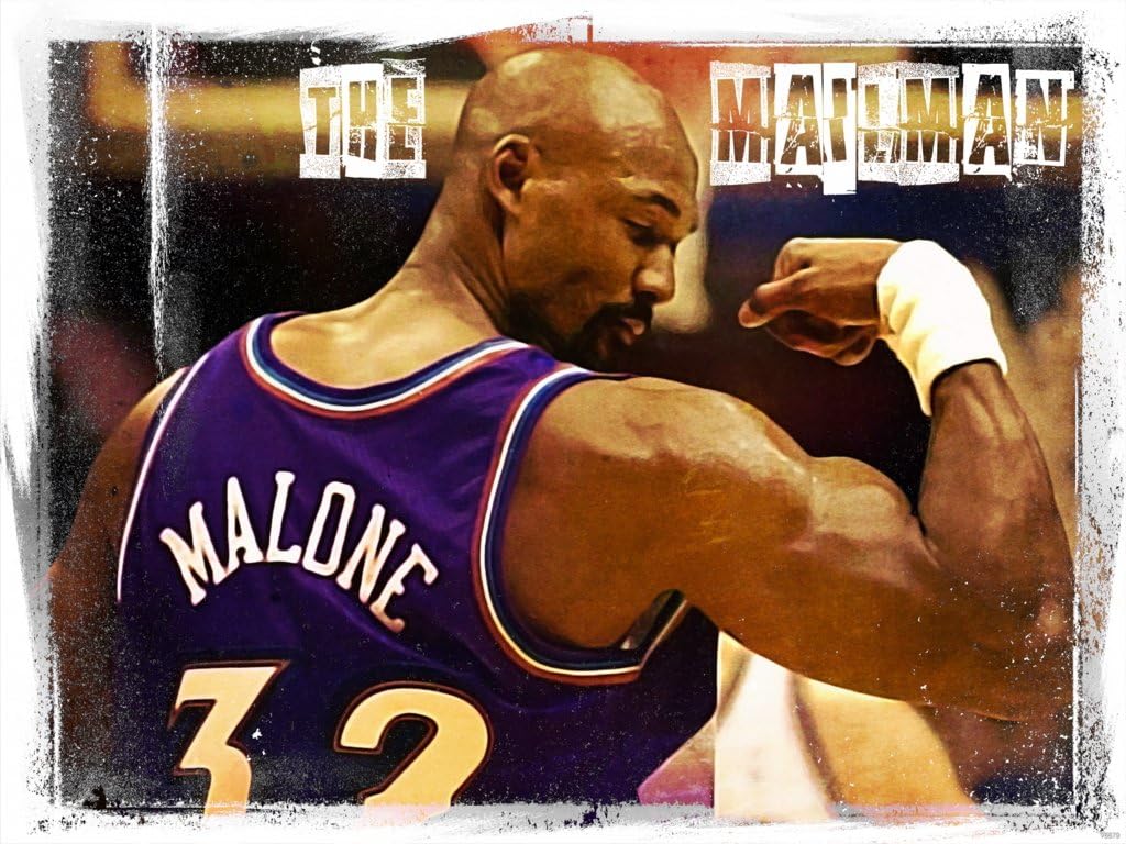 Amazon.com : THE MAILMAN Karl Malone Painting Retro Vintage Art Muscles ...