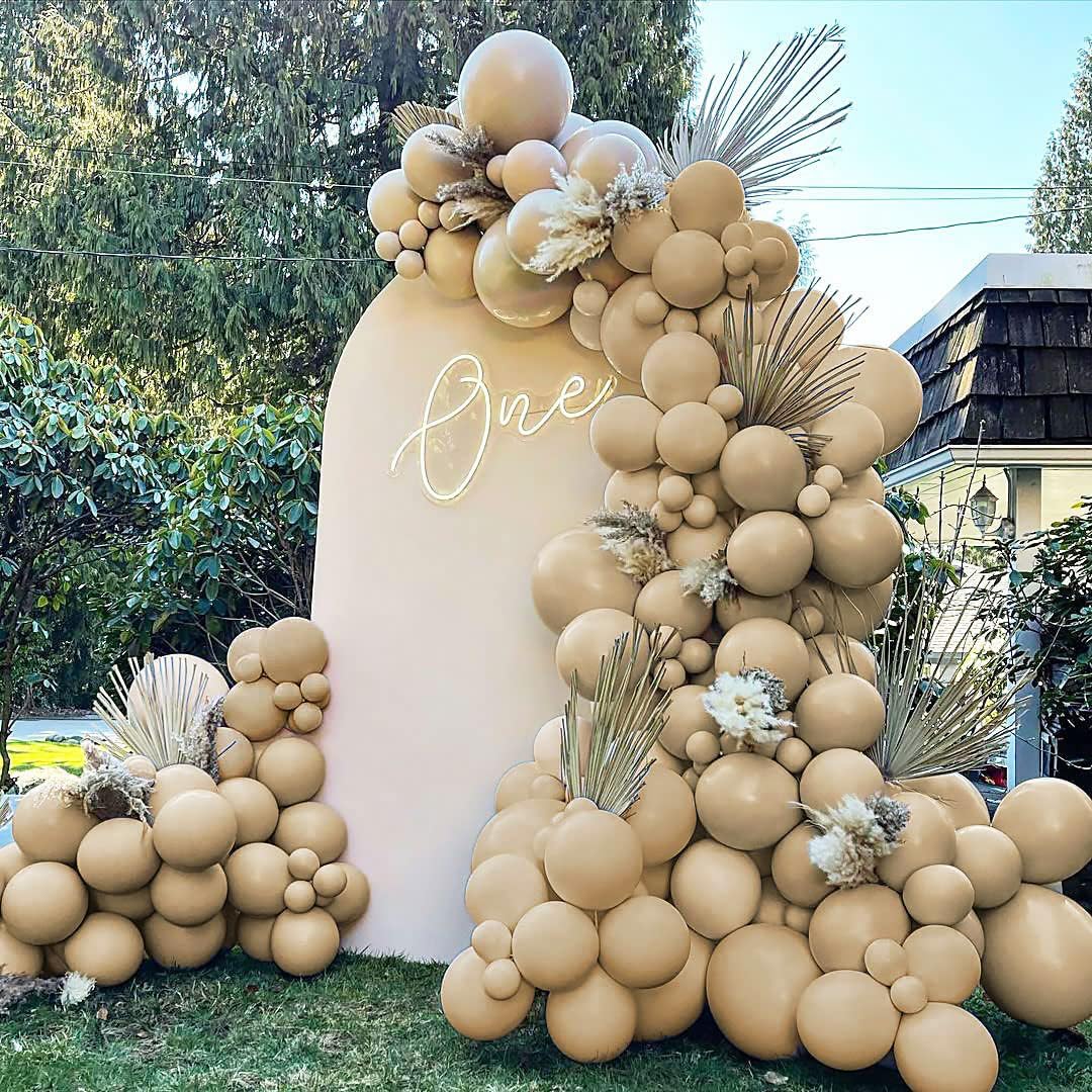 Amazon.com: Tan Balloons Double Stuffed Nude Brown Balloon Garland ...