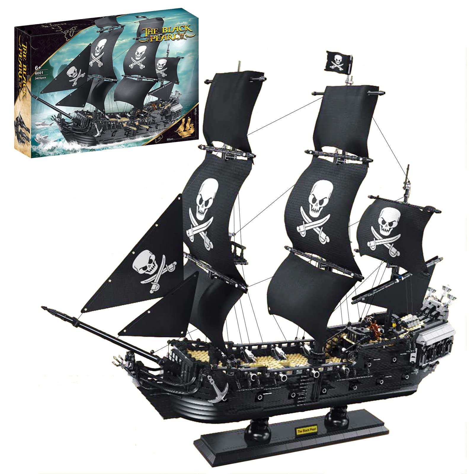 Buy Black Pearl Creative Pirate Ship,3423 Pieces Moc DIY Ghost Ship ...