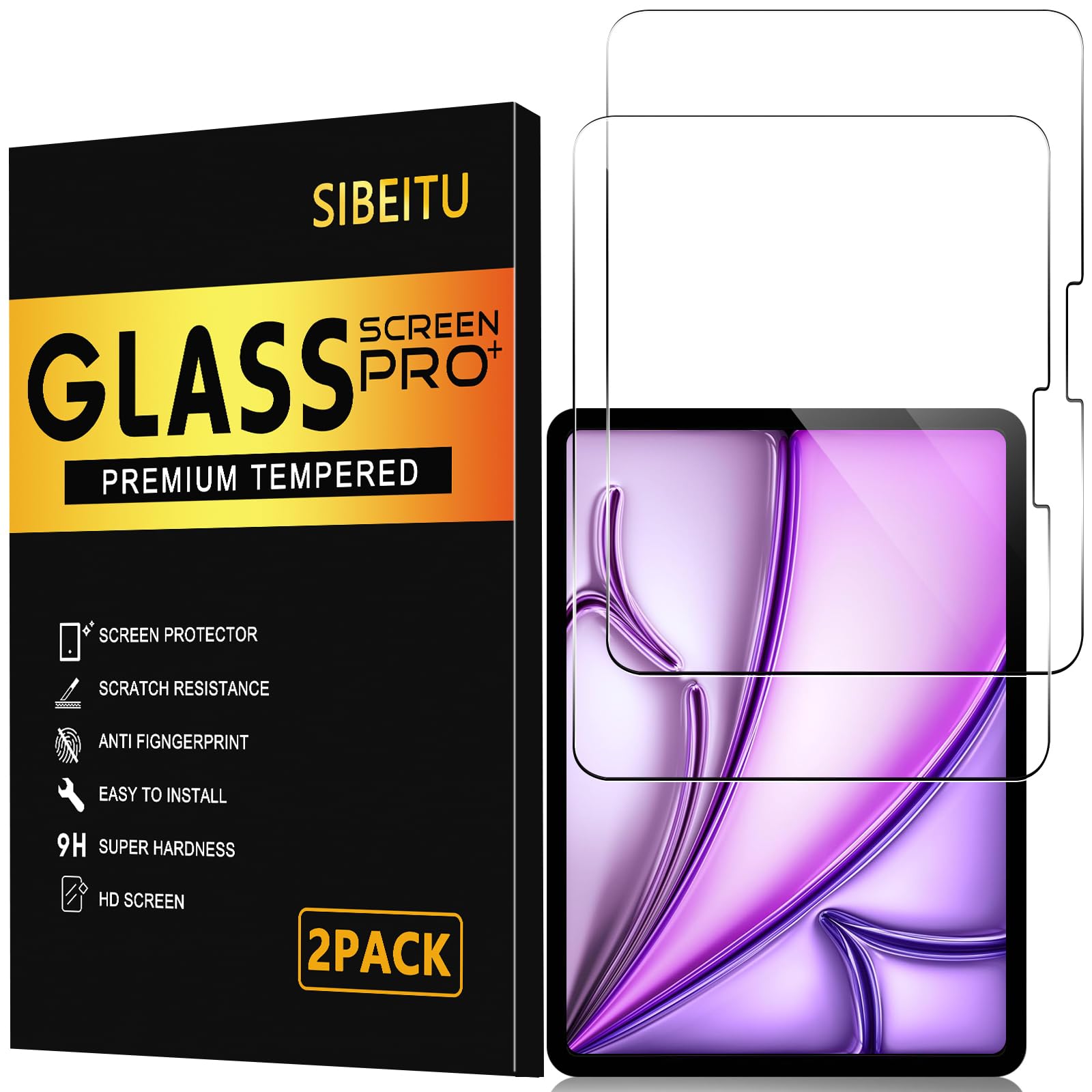 Amazon.com: SIBEITU 2 Pack Screen Protector for iPad Air 13 Inch 2024 ...