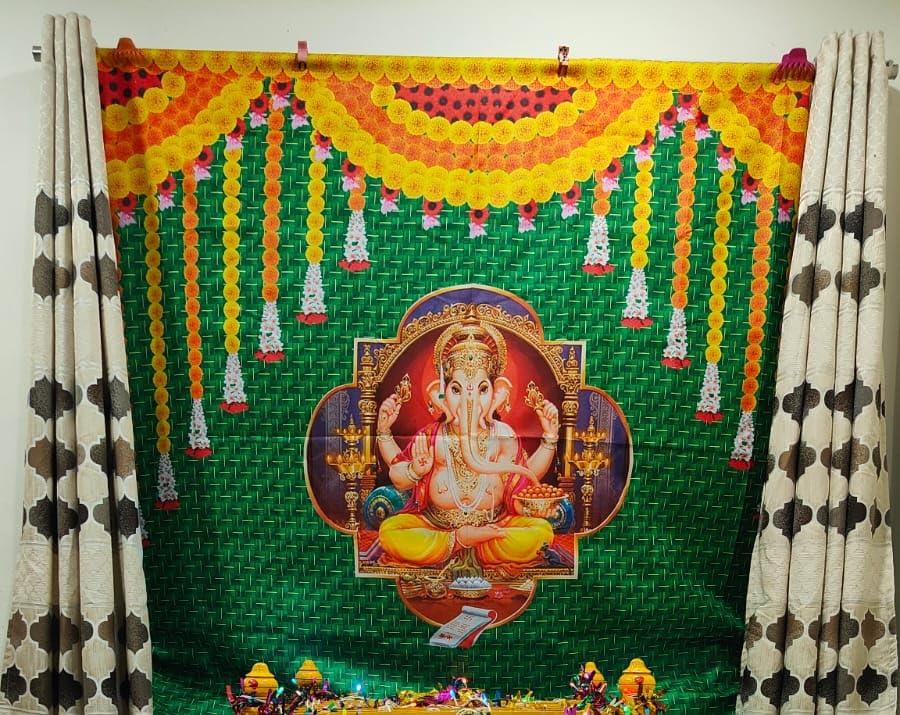 Ashvath Ganeshji backdrop for wedding / housewarming / puja Decoration ...