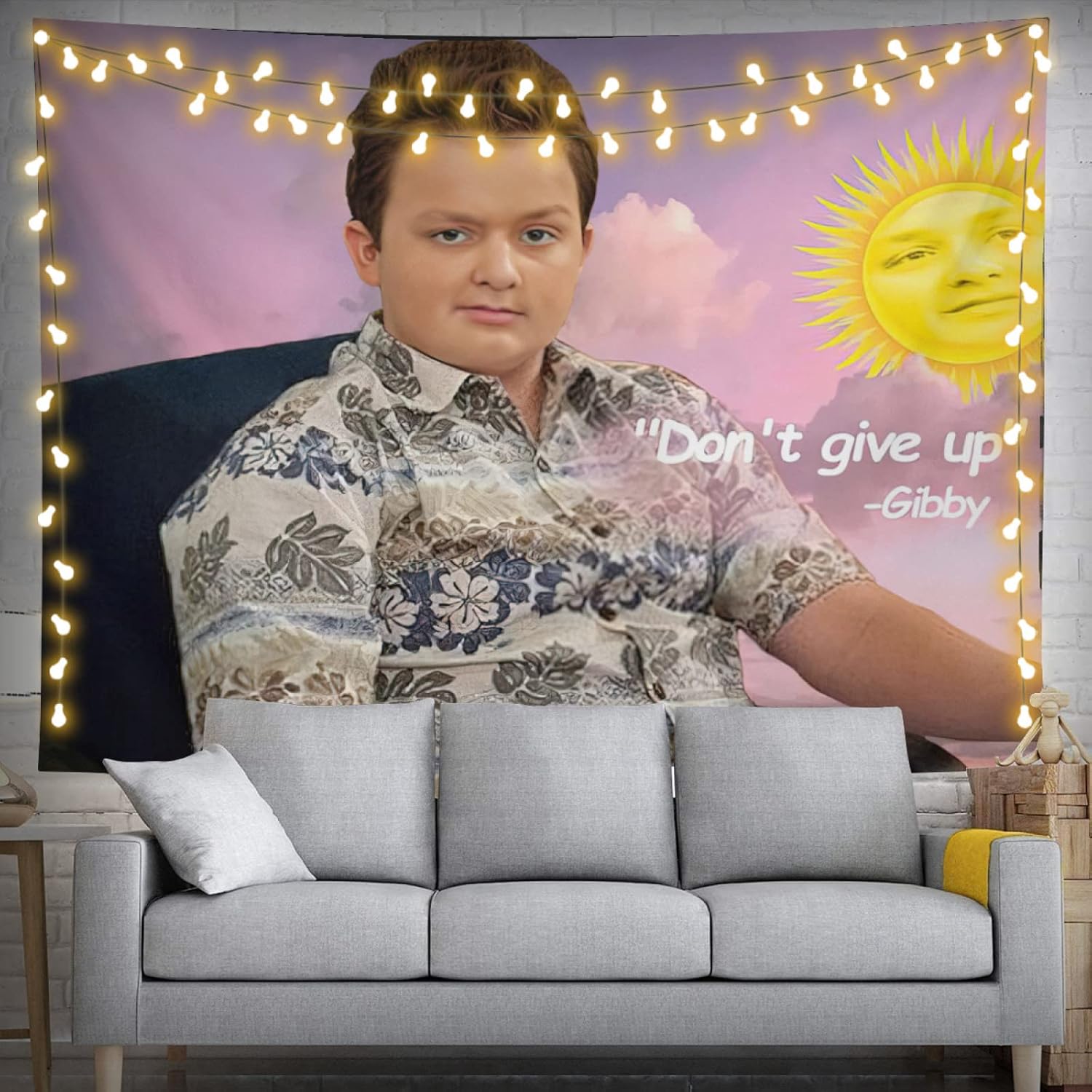 Kaniwati Don't Give Up Gibby Tapestry Funny Tapestries Bertram Meme ...