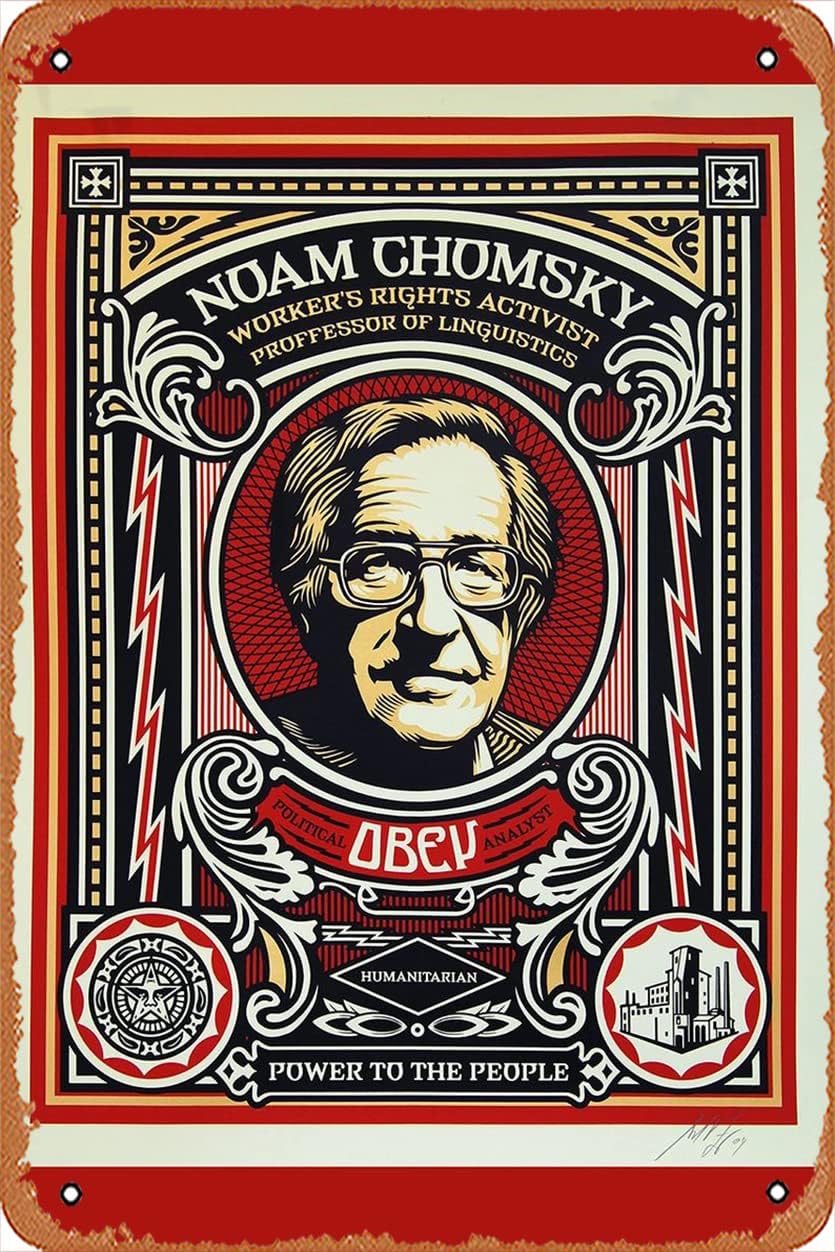 Amazon.com: Noam Chomsky (Shepard Fairey) Art Poster Tin Sign Film ...