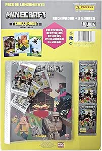 Panini Minecraft Challenges Tranding Cards Launch Pack, Includes Binder ...
