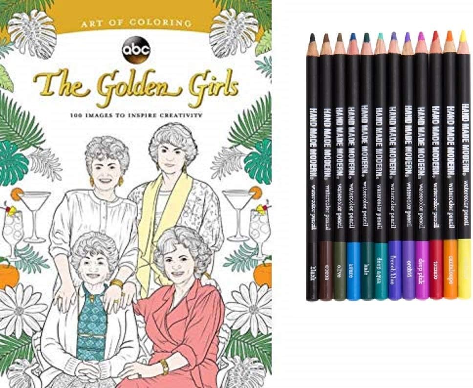 Amazon.com: The Golden Girls Adult Coloring Book with Colored Pencils ...