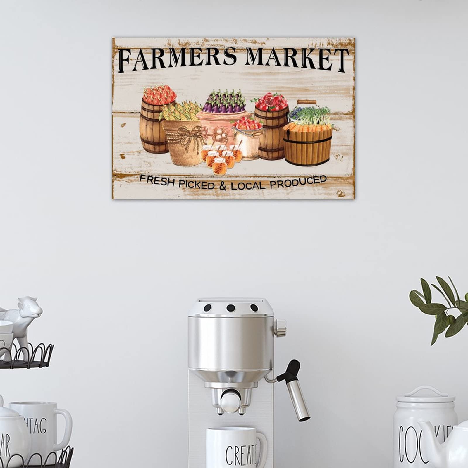 Vintage Wood Sign Farmers Market