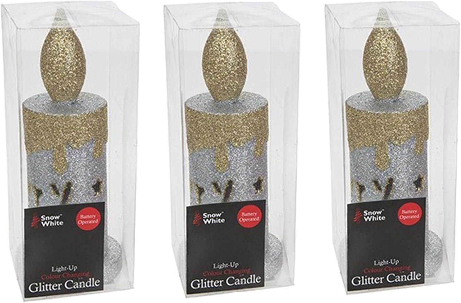 SRV Hub 3X Golden/Silver Colour Changing LED Lightup Candles |17.5cm ...