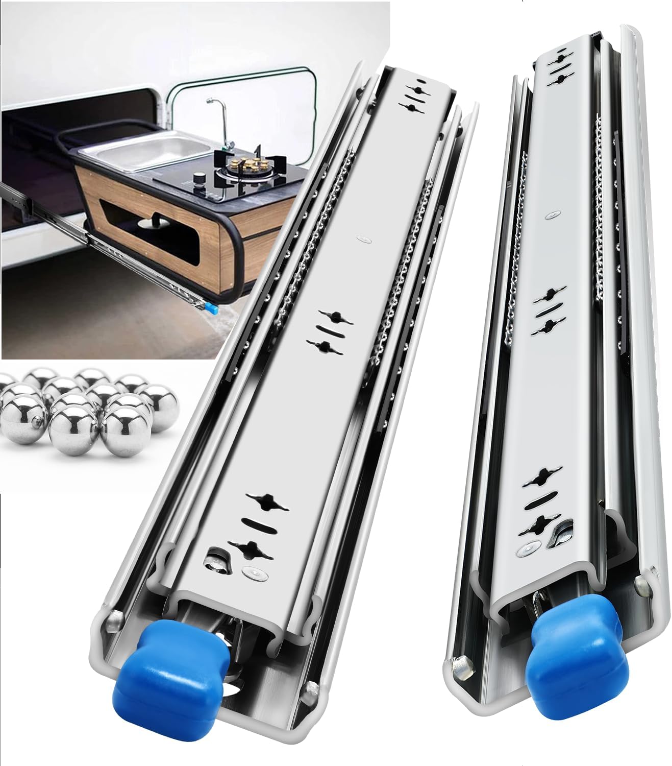 Extra Long Drawer Slides Full Extension 80 72 64 62 60 inch Heavy Duty ...