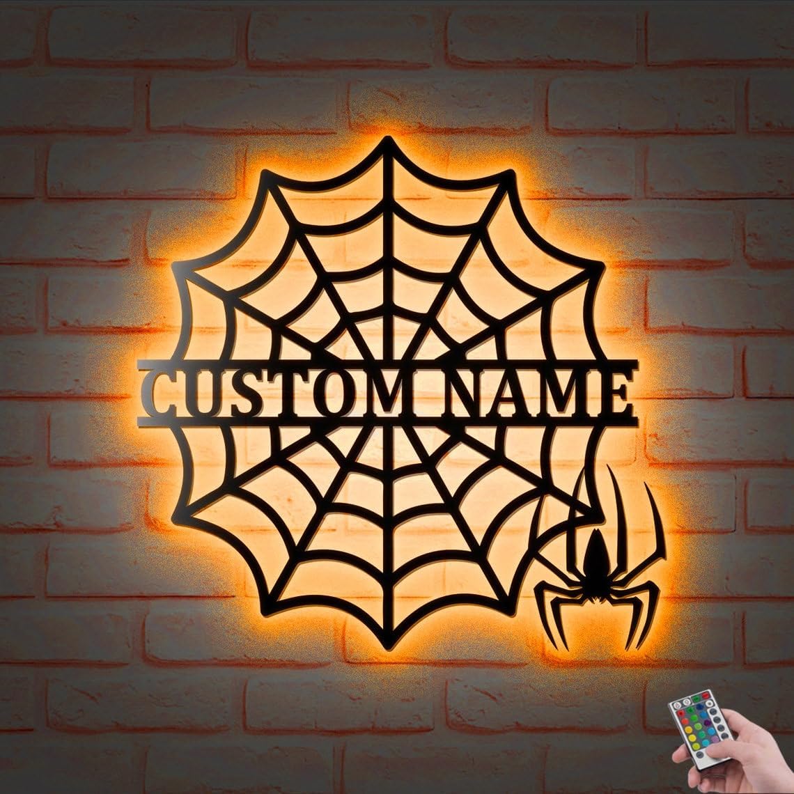 Amazon.com: Custom Spider Metal Wall Art With Led Lights Personalized ...