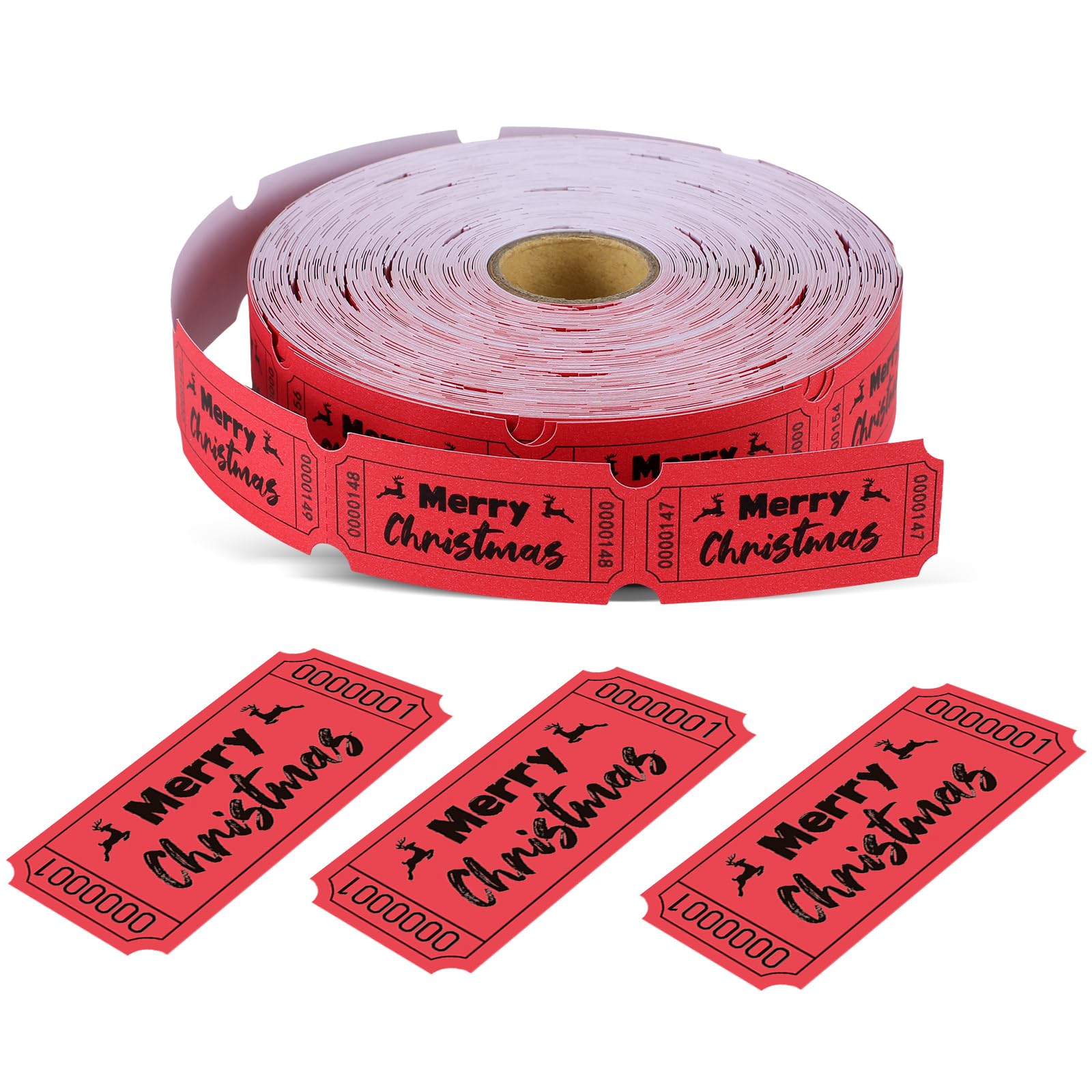 Snapklik.com : Qilery 1000 Christmas Raffle Tickets Merry Christmas ...