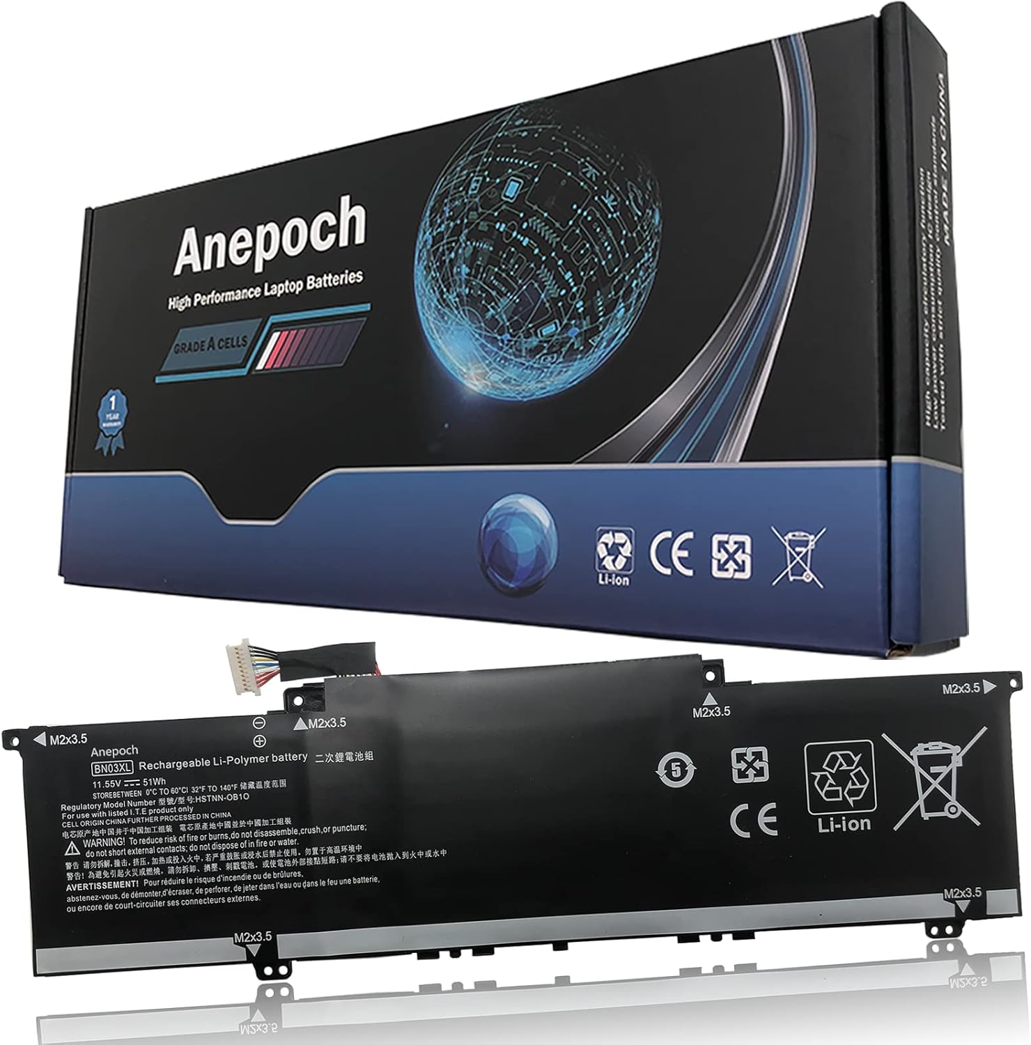 Amazon.com: Anepoch BN03XL Laptop Battery Replacement for HP Envy X360 ...