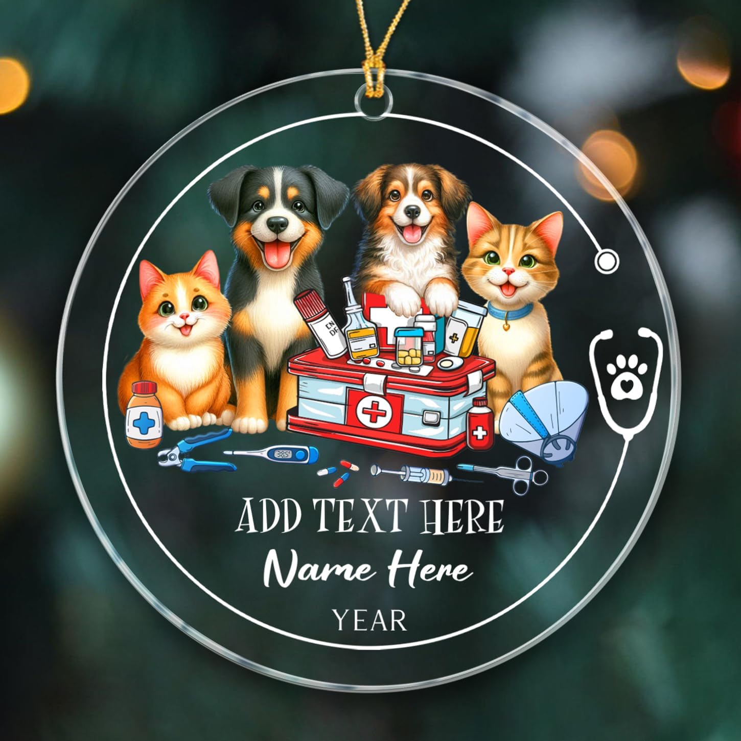 Amazon.com: Customized Veterinarian Christmas Ornaments 2026, Vet Tech ...